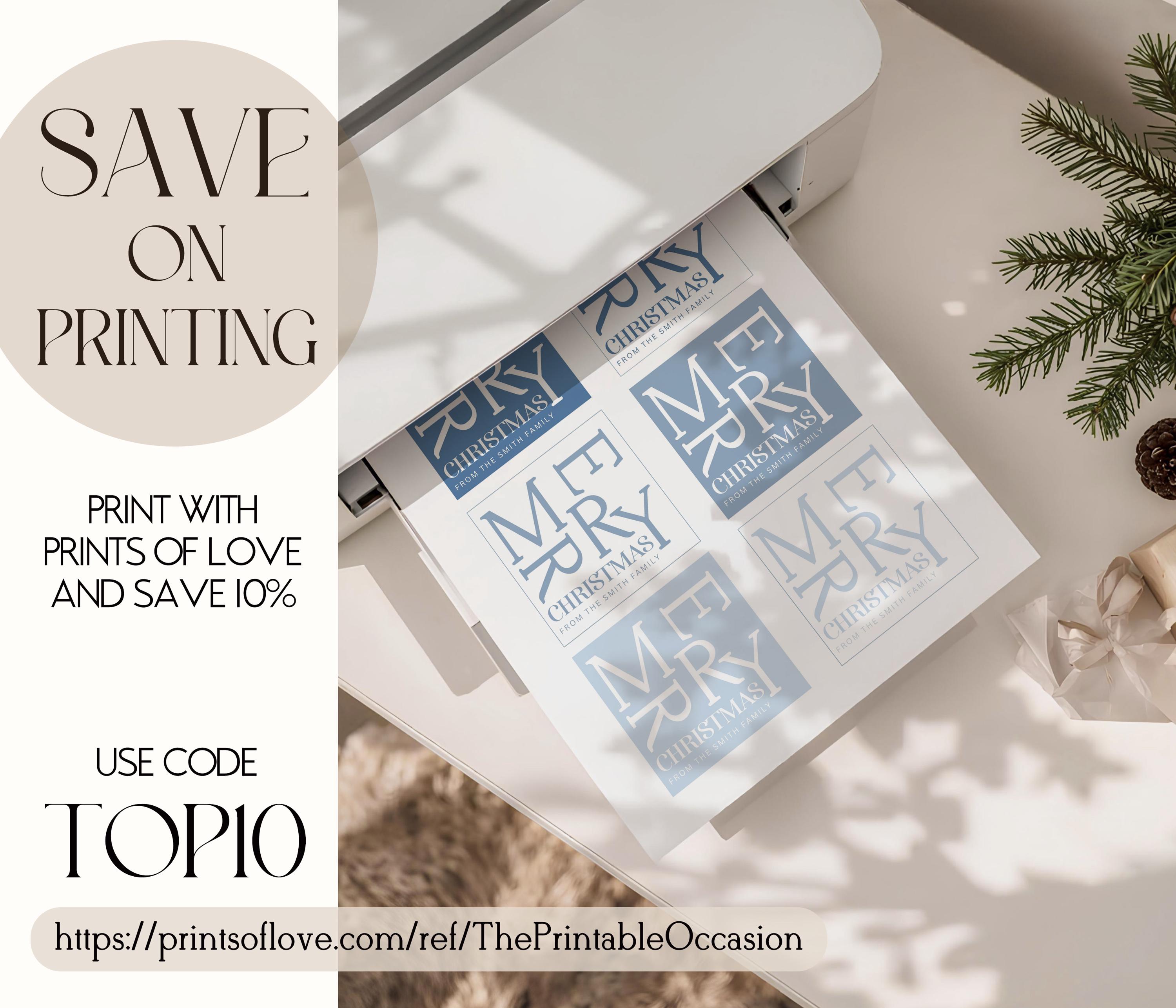 Blue Christmas Gift Tags Set Printable Editable Merry Christmas Gift ...