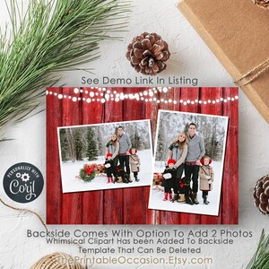 EDITABLE Rustic Christmas Photo Card, Editable Country Rustic Photo ...