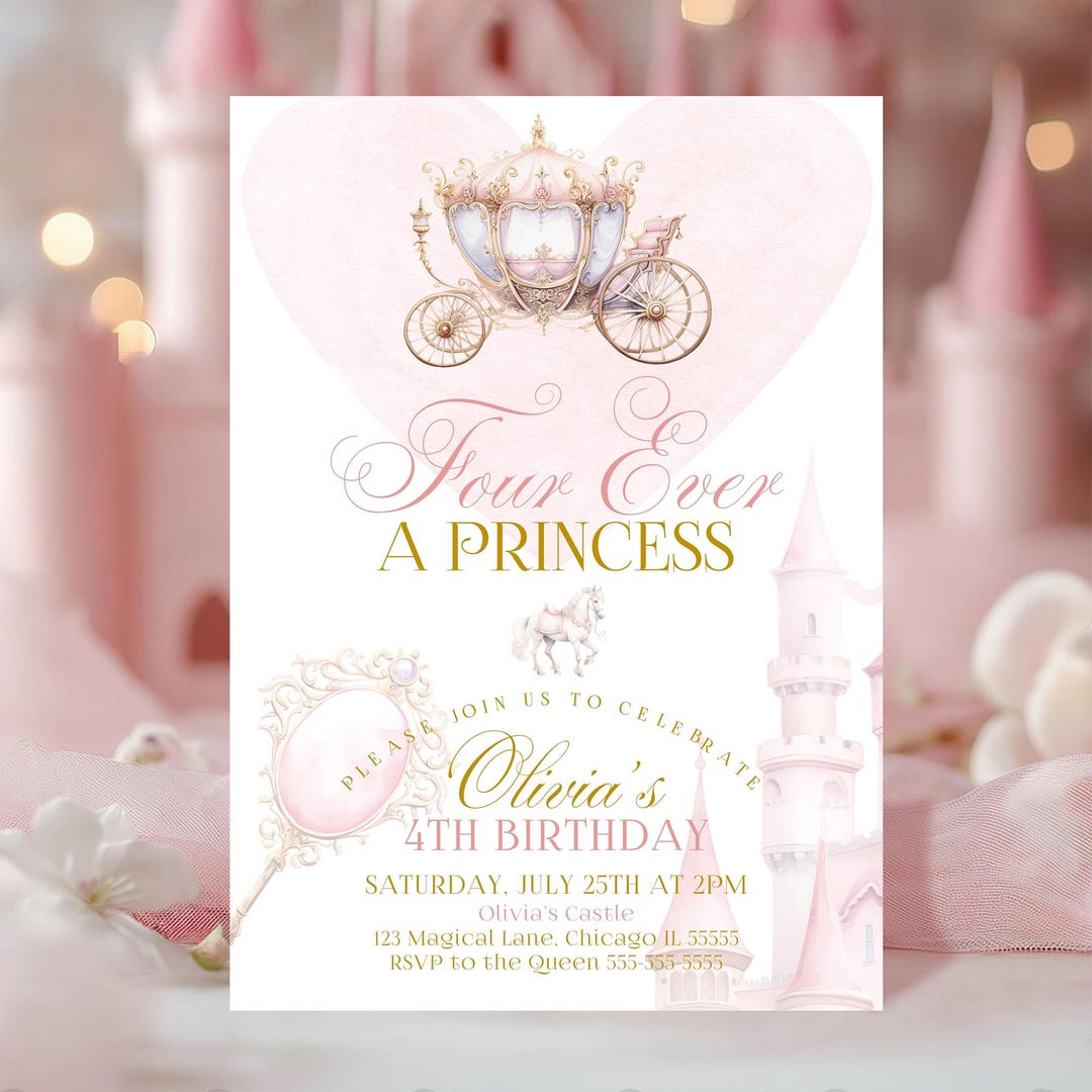 Princess Birthday Invitation Fairytale Castle Birthday Invite Editable ...