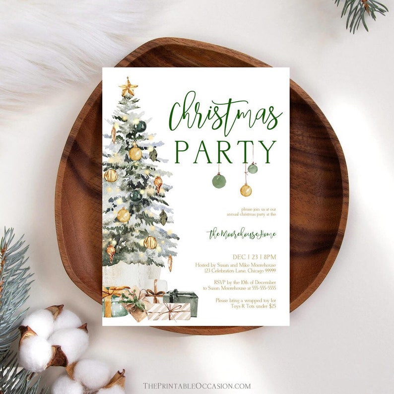 Christmas Holiday Party Invitation Christmas Tree Invitation Template ...