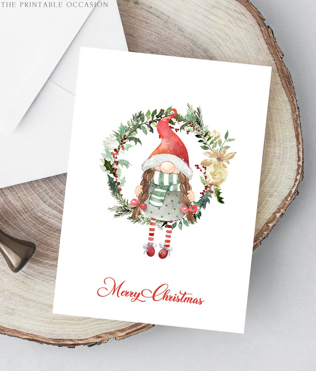 Gnome Christmas Greeting Cards, Gnome Holiday Cards, Gnome Christmas ...