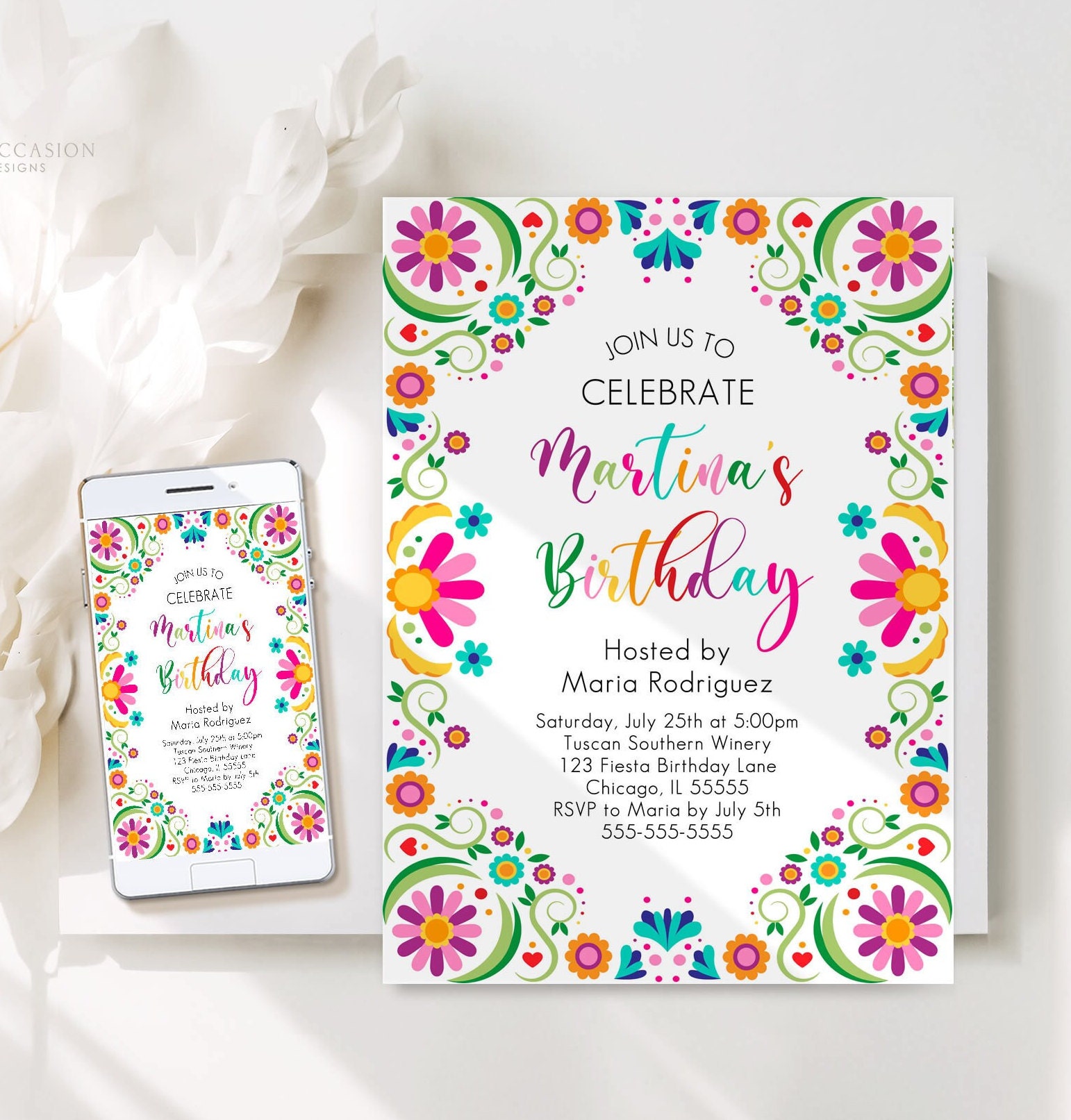Girl Fiesta Birthday Invitation
