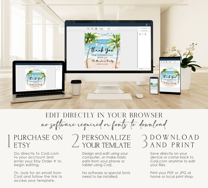 Beach Favor Tag Template, Beach Wedding Tags Printable, Beach Tag ...