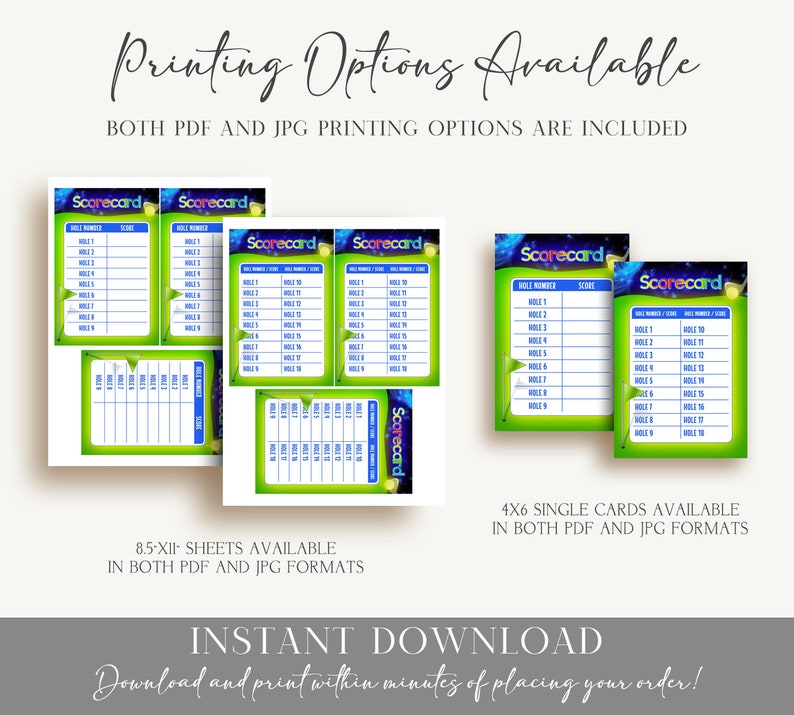 INSTANT DOWNLOAD Glow Golf Score Card Birthday Par-tee Game | Etsy