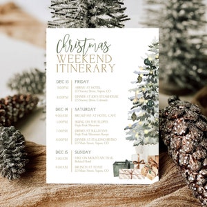 Christmas Itinerary Template, Printable Holiday Itinerary Schedule ...