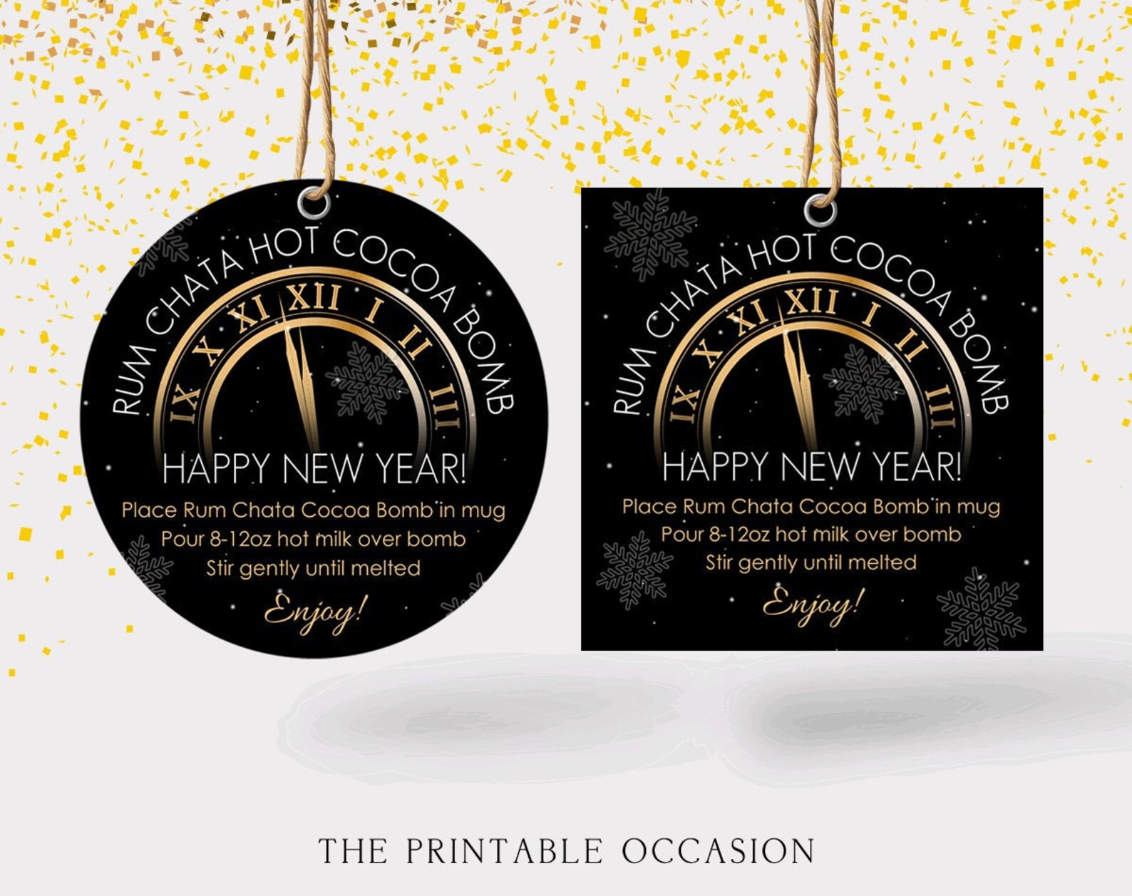 EDITABLE New Years Rum Chata Alcohol Chocolate Bomb Tags New | Etsy