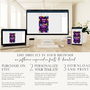 Editable Slime Gift Tag Printable Glow Slime Thank You Gift Tag Girl's ...