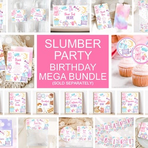 Editable Pancakes and Pajamas Slumber Party Thank You Tags Sleepover ...