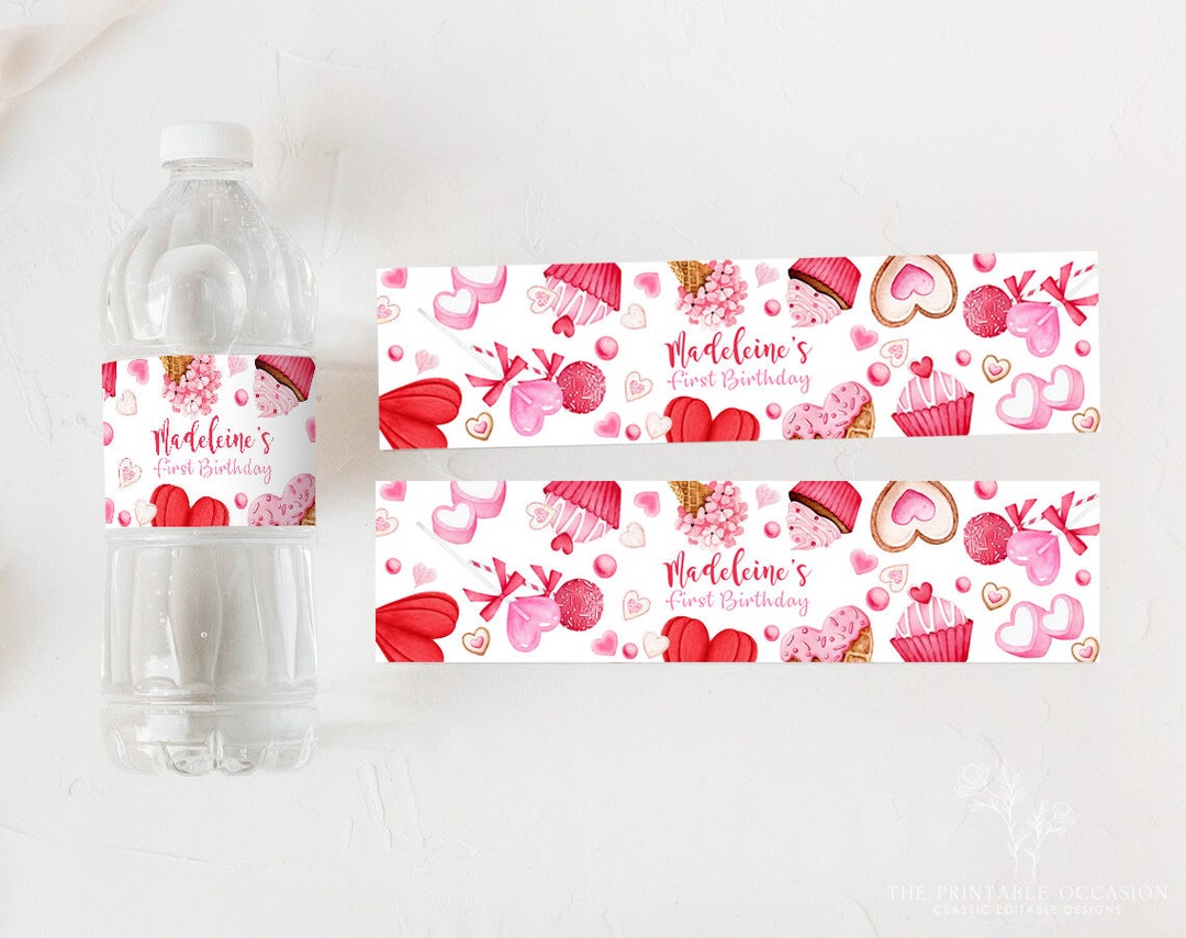 Valentine's Day Water Bottle Label Valentine's Birthday Water Bottle ...