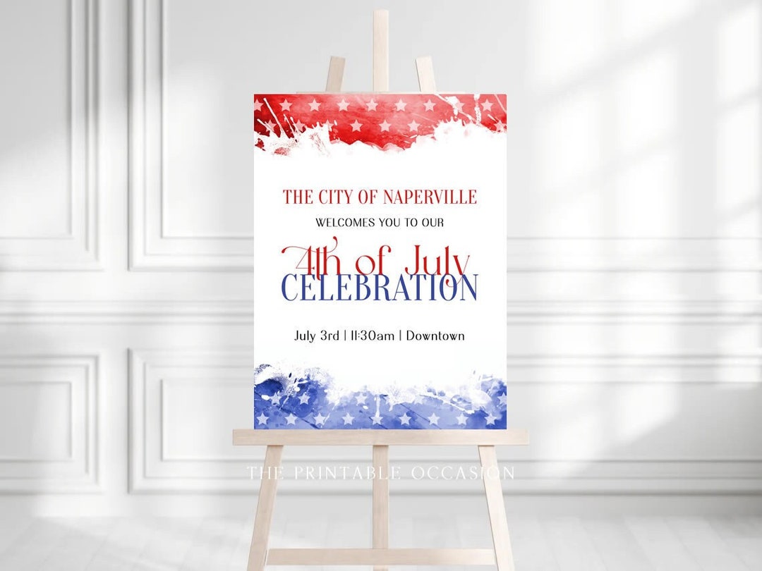 4th of July Welcome Sign Template Editable Printable Fourth of - Etsy