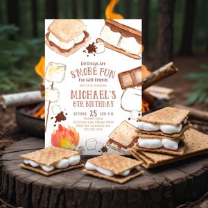 Smores Birthday Invitation Template Camping Invite Smore Fun With ...