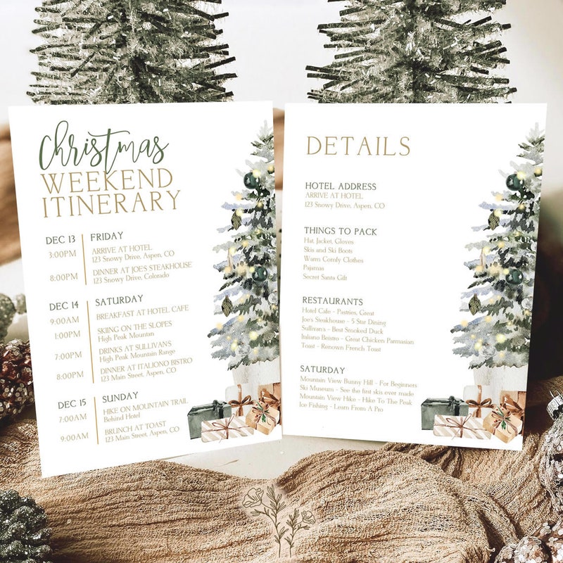 Christmas Itinerary Program - Etsy