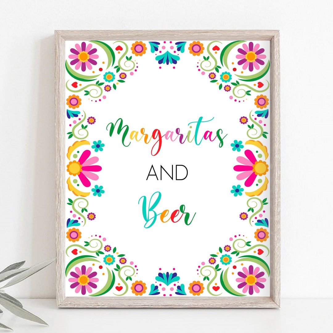 Fiesta Bar Sign Margaritas and Beer Fiesta Bridal Shower Baby Shower ...