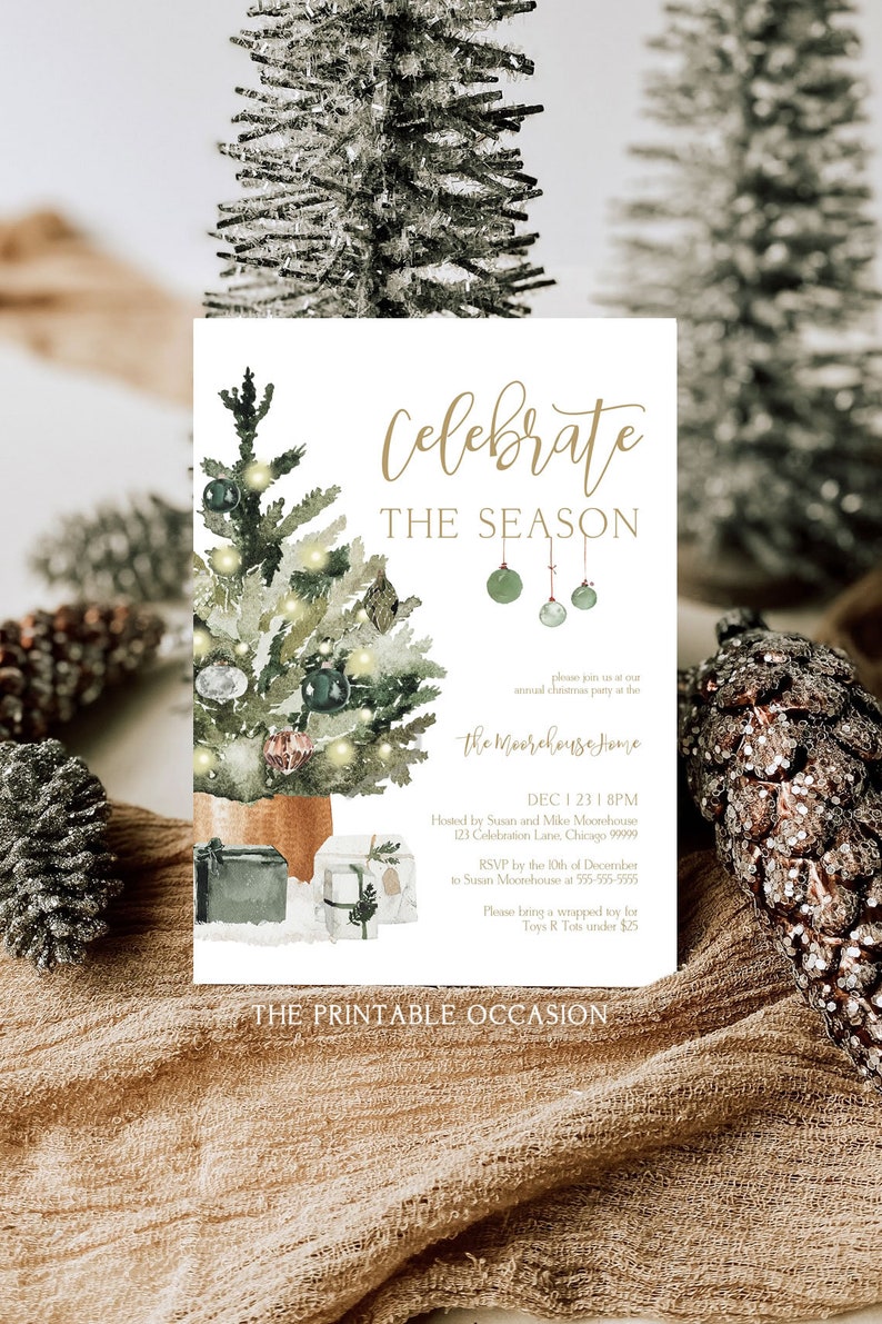 Celebrate the Season Holiday Christmas Party Invitation - Etsy
