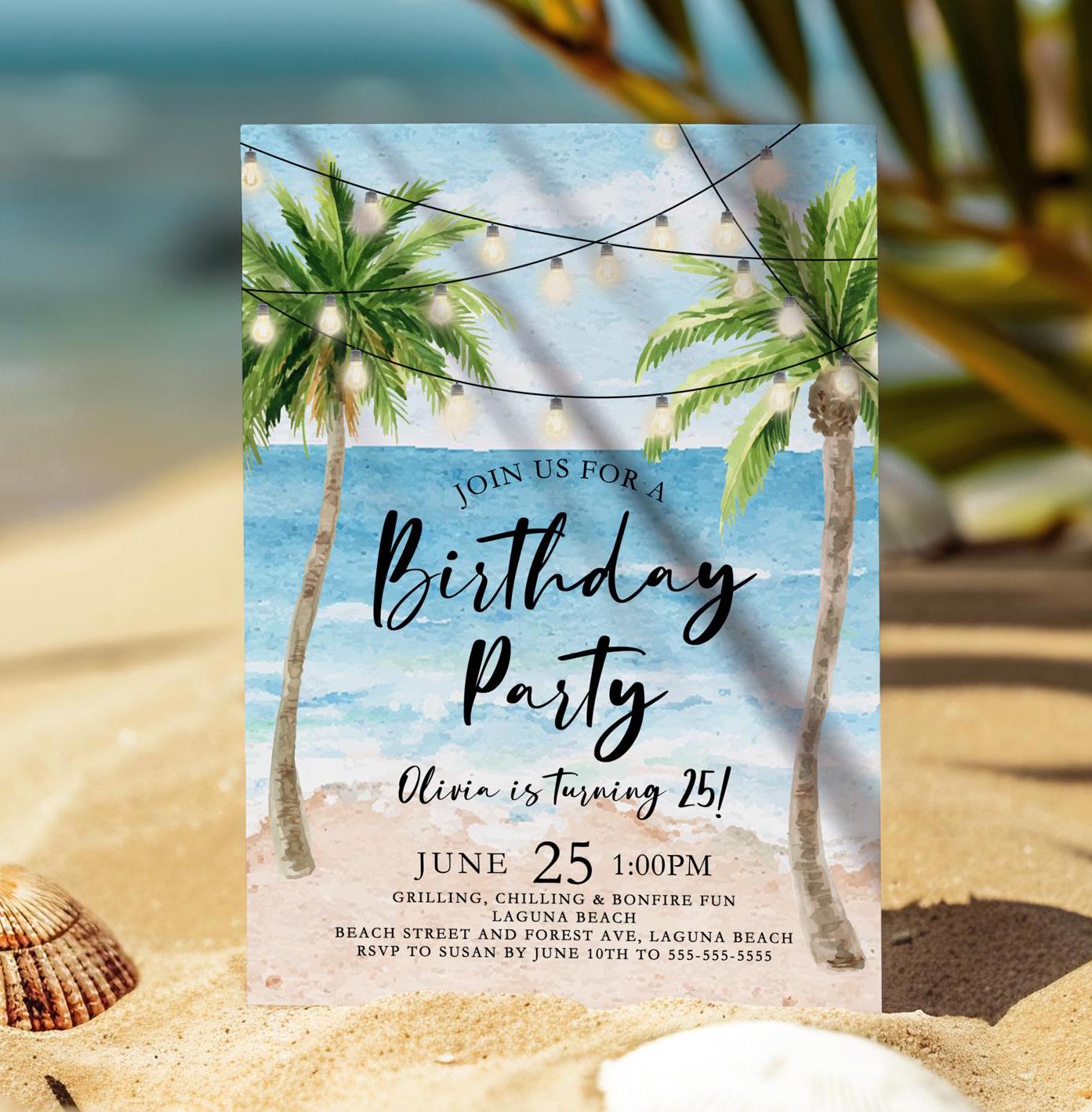 Beach Party Invitation Templates