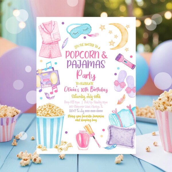Popcorn Invitation - Etsy
