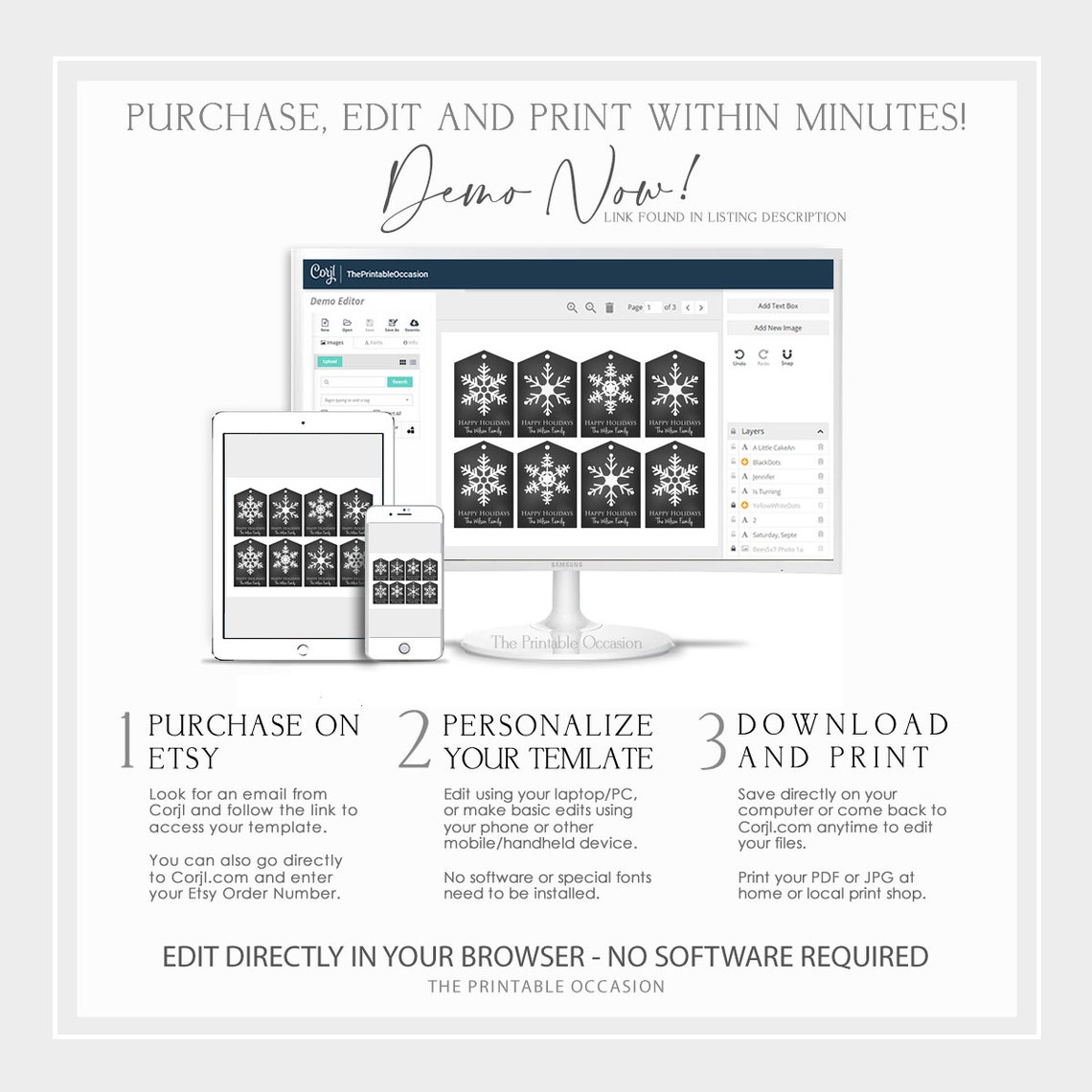 EDITABLE Christmas Gift Tags Printable Christmas Gift Tags - Etsy