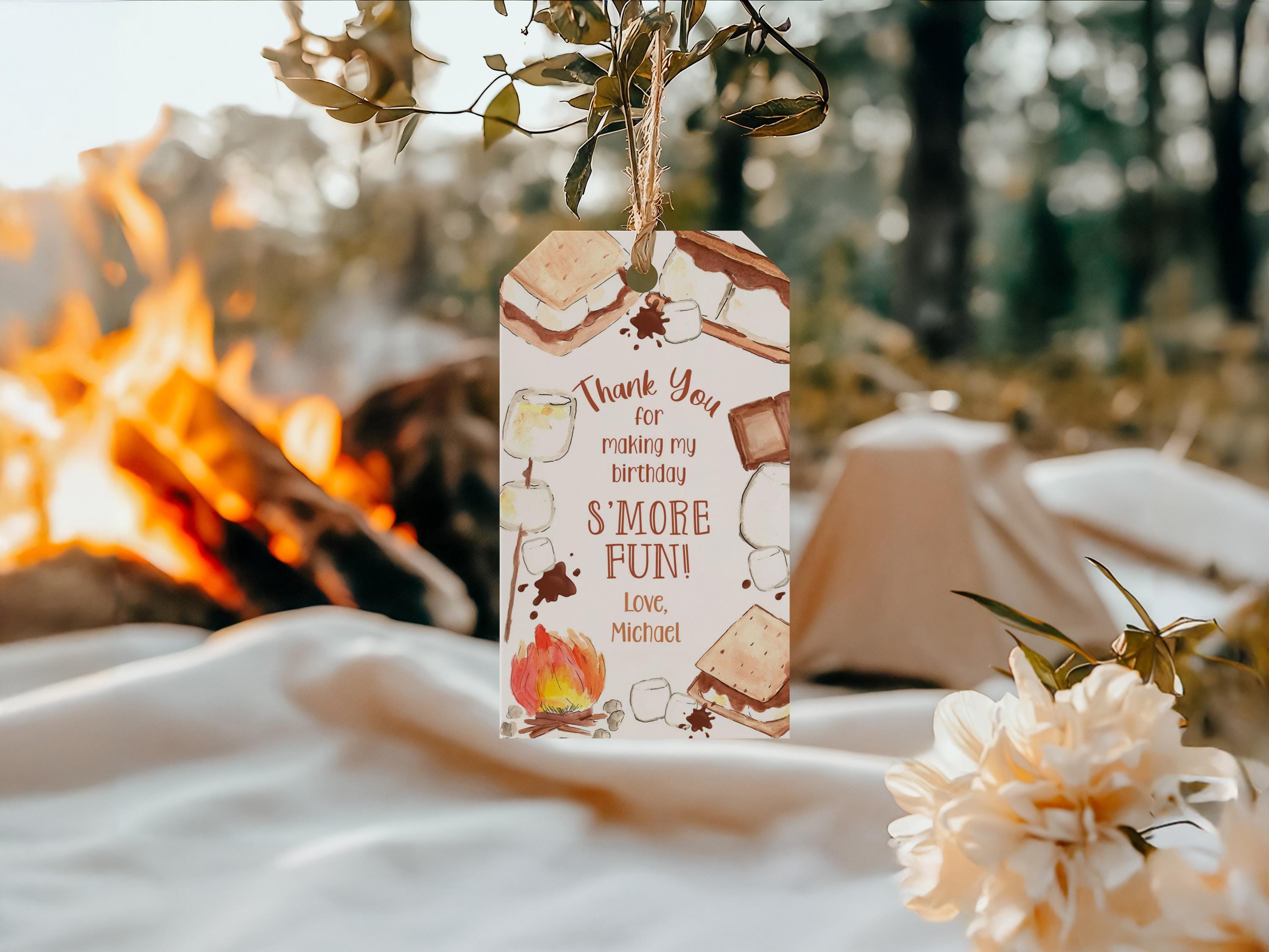 Smores Birthday Thank You Tags Favor Tags Smore Fun Smores Party ...