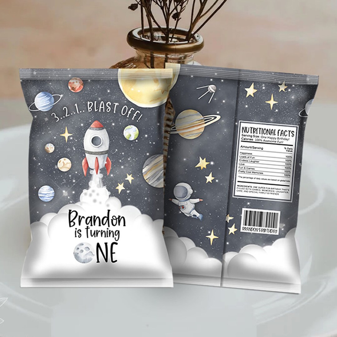 Editable Gray Outer Space Chip Bag Outer Space Birthday Party Decor Boy ... Editable Gray Outer Space Chip Bag Outer Space Birthday Party Decor Boy ...