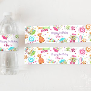 Printable Sweet Shoppe Water Bottle Labels Template, Editable Sweet ...