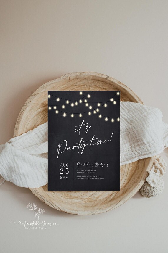 It's Party Time Invitation Template, Adult Party Invitation, Men's or ...