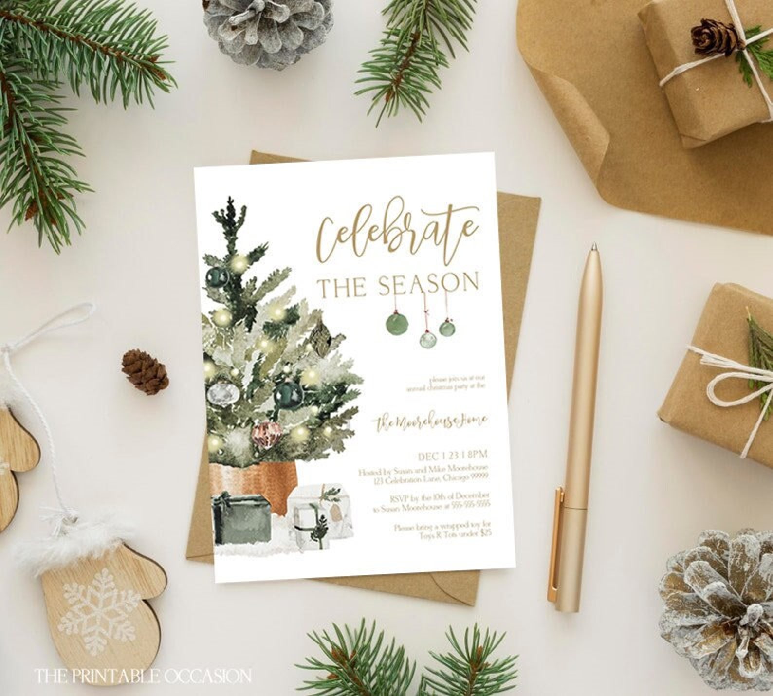 Celebrate the Season Holiday Christmas Party Invitation - Etsy