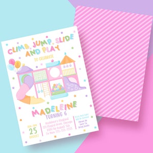 Playground Birthday Party Invitation Editable Pastel Jungle Gym Party ...