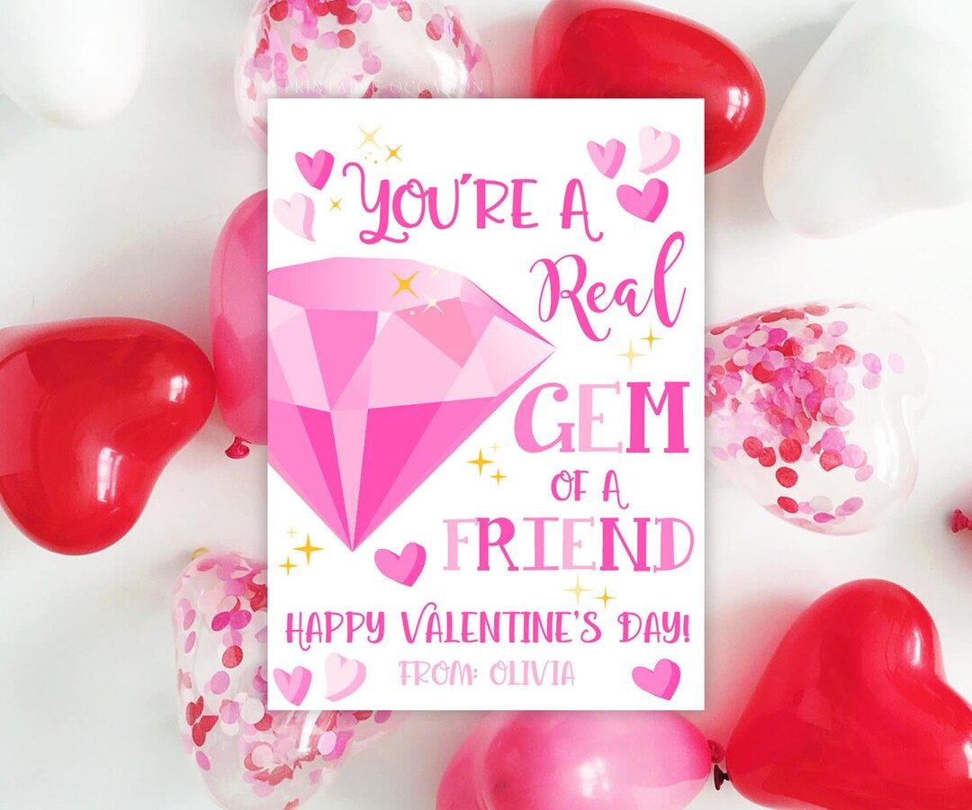 EDITABLE Valentine's Day Printable Ring Valentine Pop Gemstone Class ...