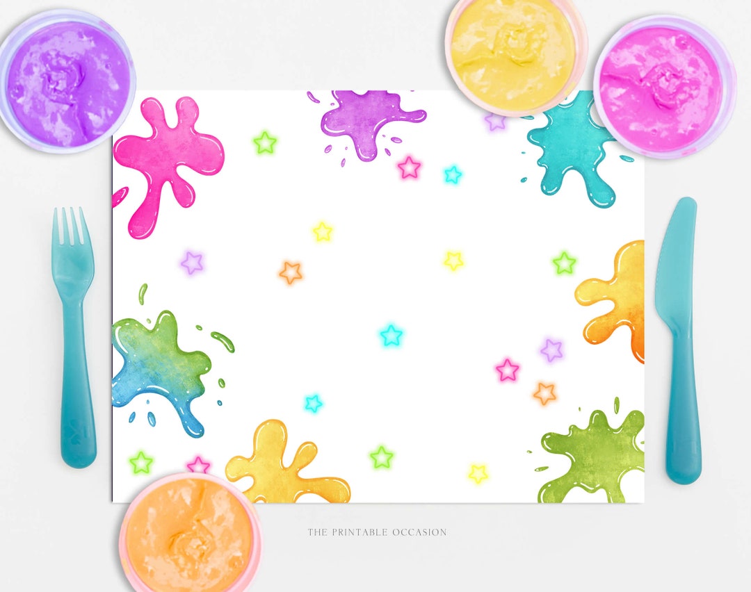 Slime Placemat Printable Glow Slime Birthday Party Placement Slime ...