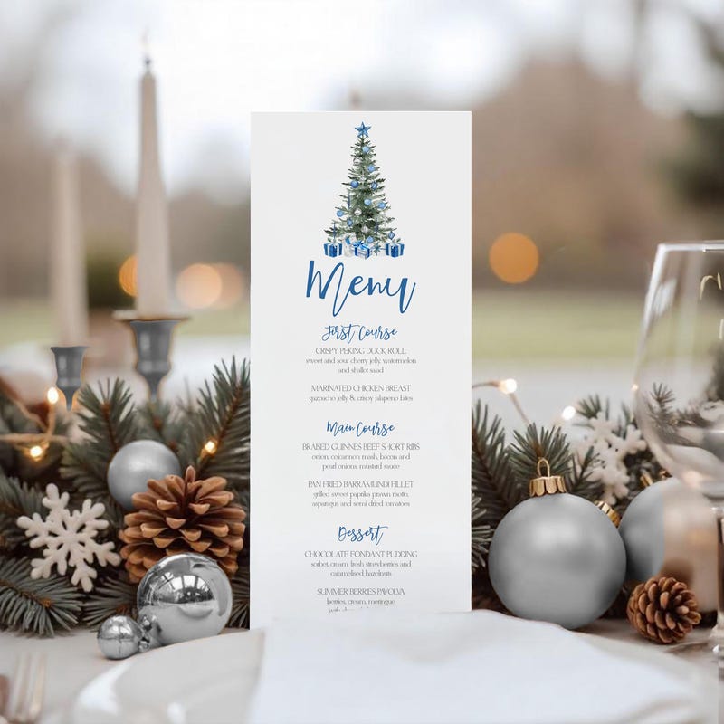 Wedding Menus Winter Blue - Etsy