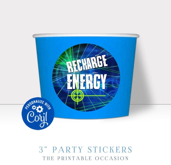 EDITABLE 3" Laser Tag Stickers, 3" Laser Tag Labels, Laser Tag Template ...