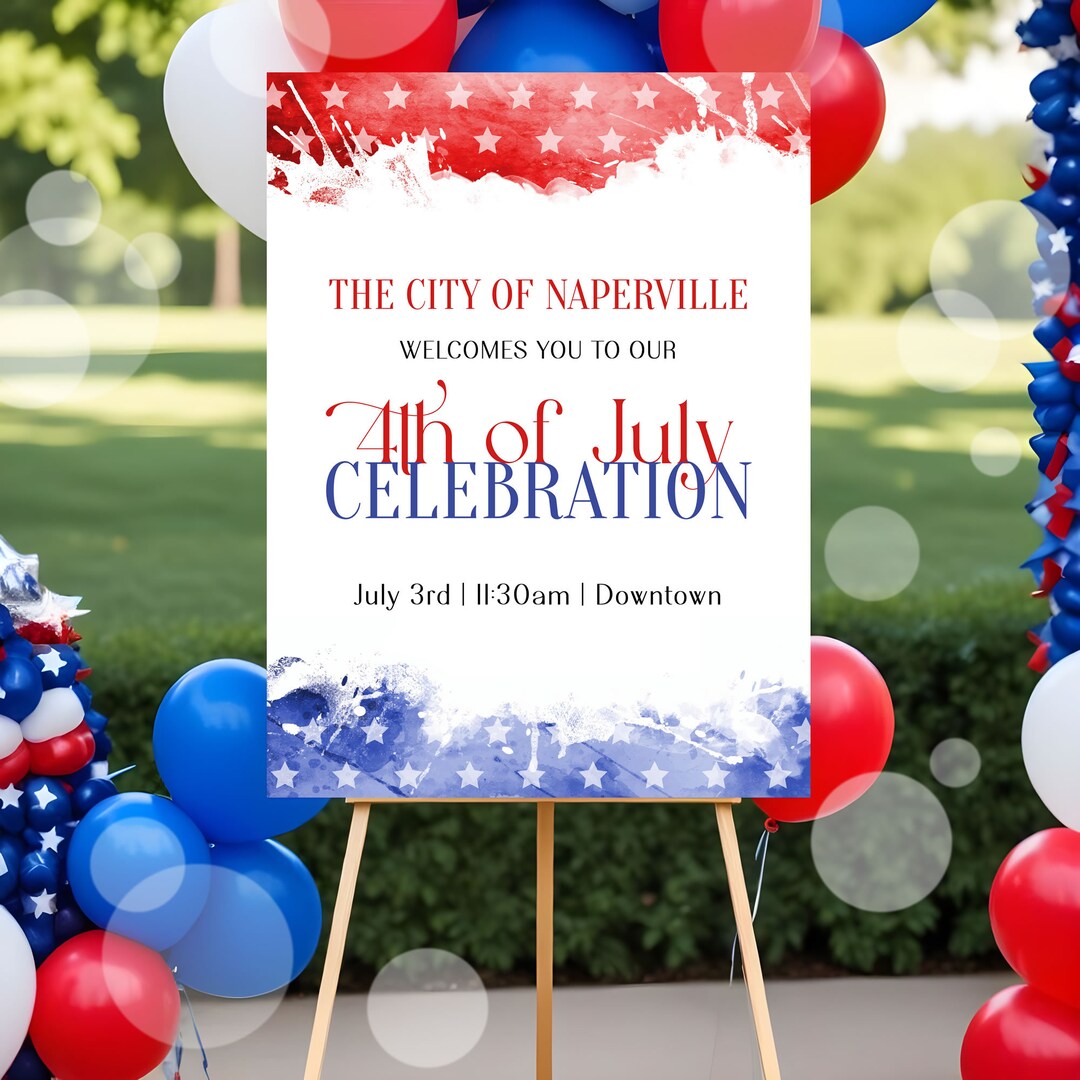 4th of July Welcome Sign Template Editable Printable Fourth of July ...