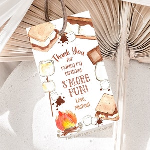 EDITABLE Smores Birthday Thank You Tags Favor Tags Smore Fun Smores ...
