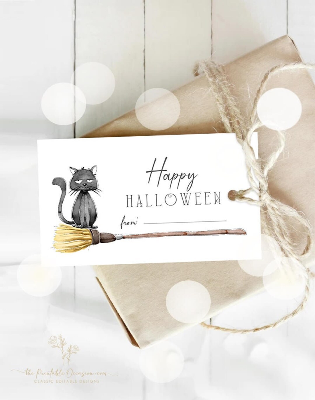 Happy Halloween Gift Tag Printable Halloween Treat Tag Black - Etsy UK