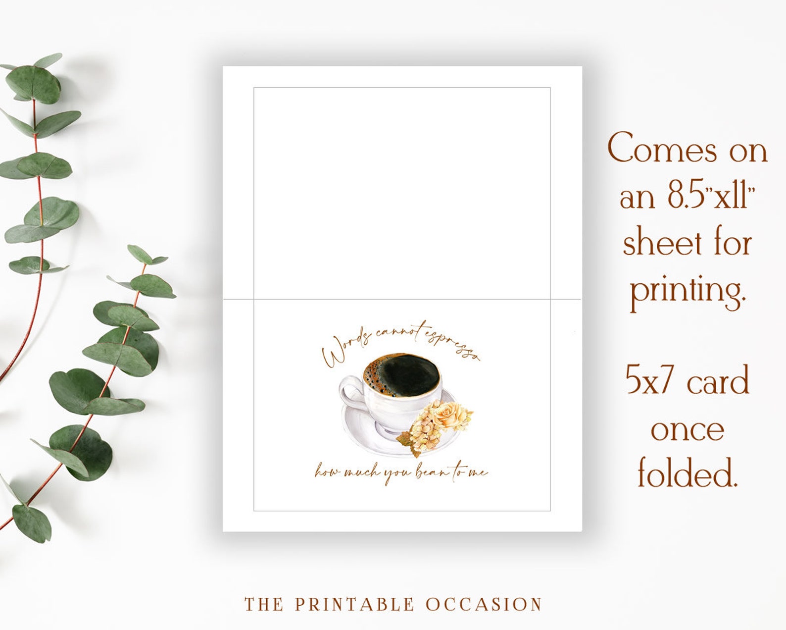 Printable Folded Words Cannot Espresso How Much You Bean to Me - Etsy
