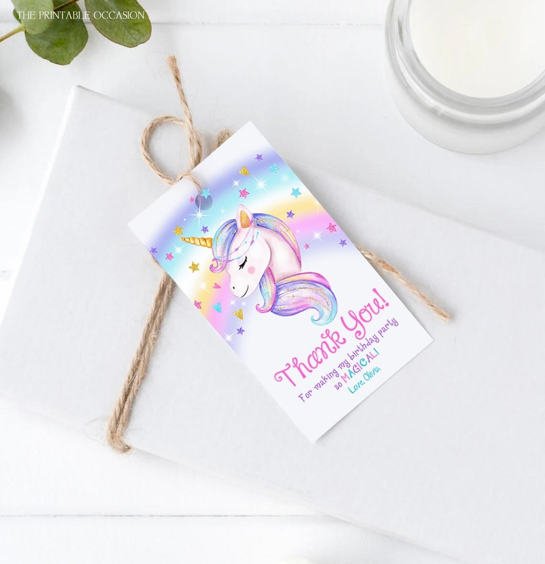Unicorn Tags, Unicorn Birthday Gift Tags, Unicorn Favor Tags, Unicorn ...