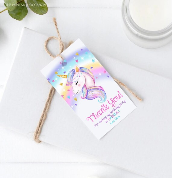 Unicorn Tags, Unicorn Birthday Gift Tags, Unicorn Favor Tags, Unicorn ...