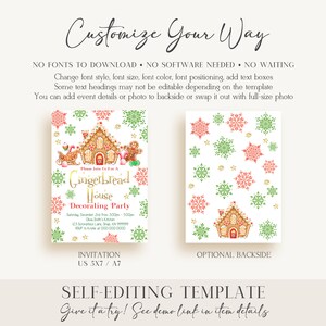EDITABLE Gingerbread House Decorating Party Invitation Gingerbread ...