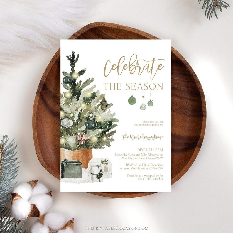 Celebrate the Season Holiday Christmas Party Invitation - Etsy