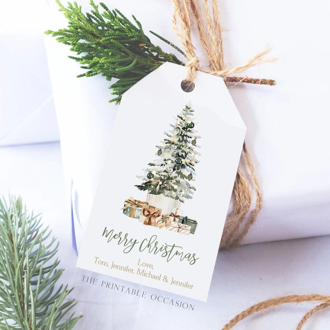 Editable Christmas Favor Tags Holiday Gift Tags Merry Christmas Holiday ...