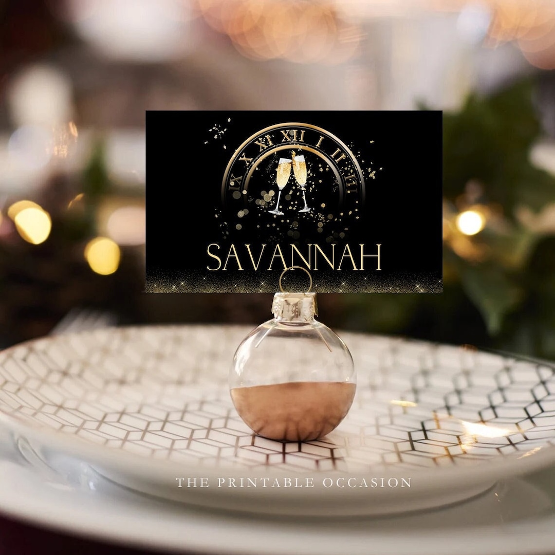 New Years Eve Party Food Tent Cards Template, New Years Eve Countdown ...