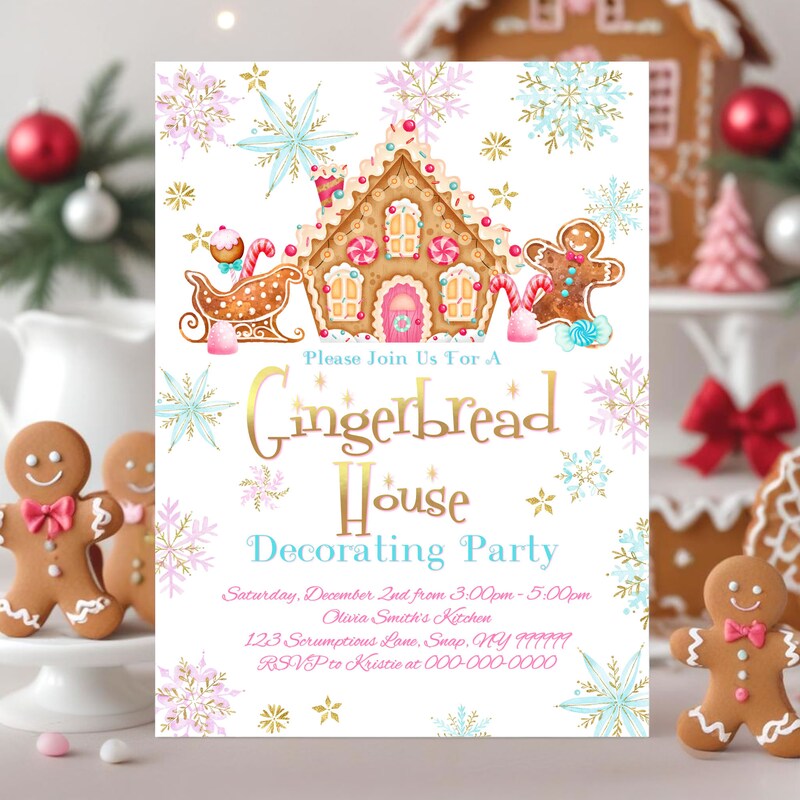 Gingerbread Invite - Etsy