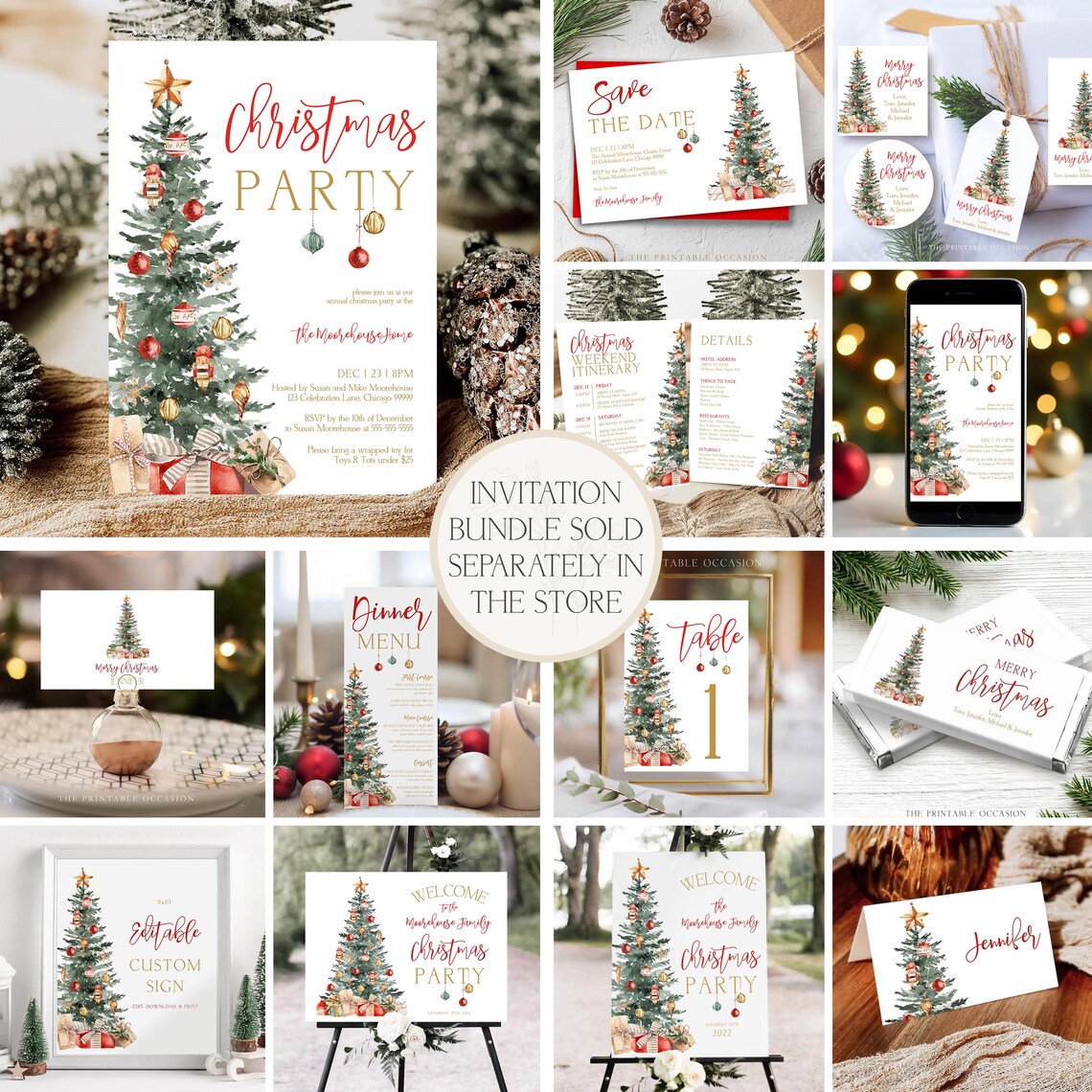 Christmas Party Table Numbers Template Christmas Wedding Dinner Table ...