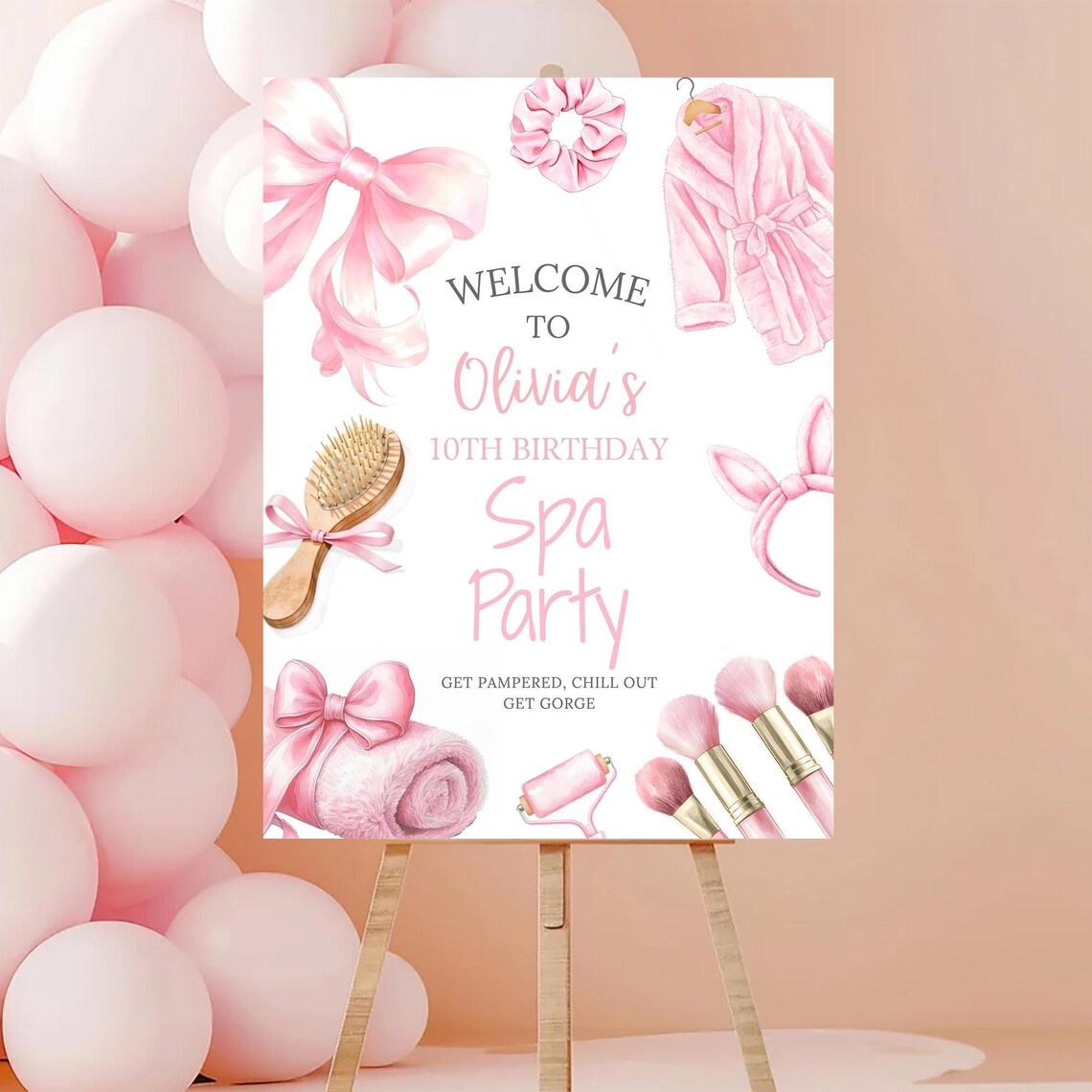 Spa Birthday Party Welcome Sign Girl Spa Birthday Sign Pamper Party ...