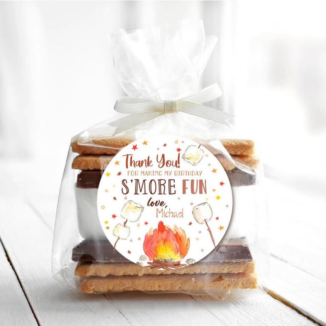 Smores Birthday Thank You Tags Templates Smores Favor Tags Smore Fun ...