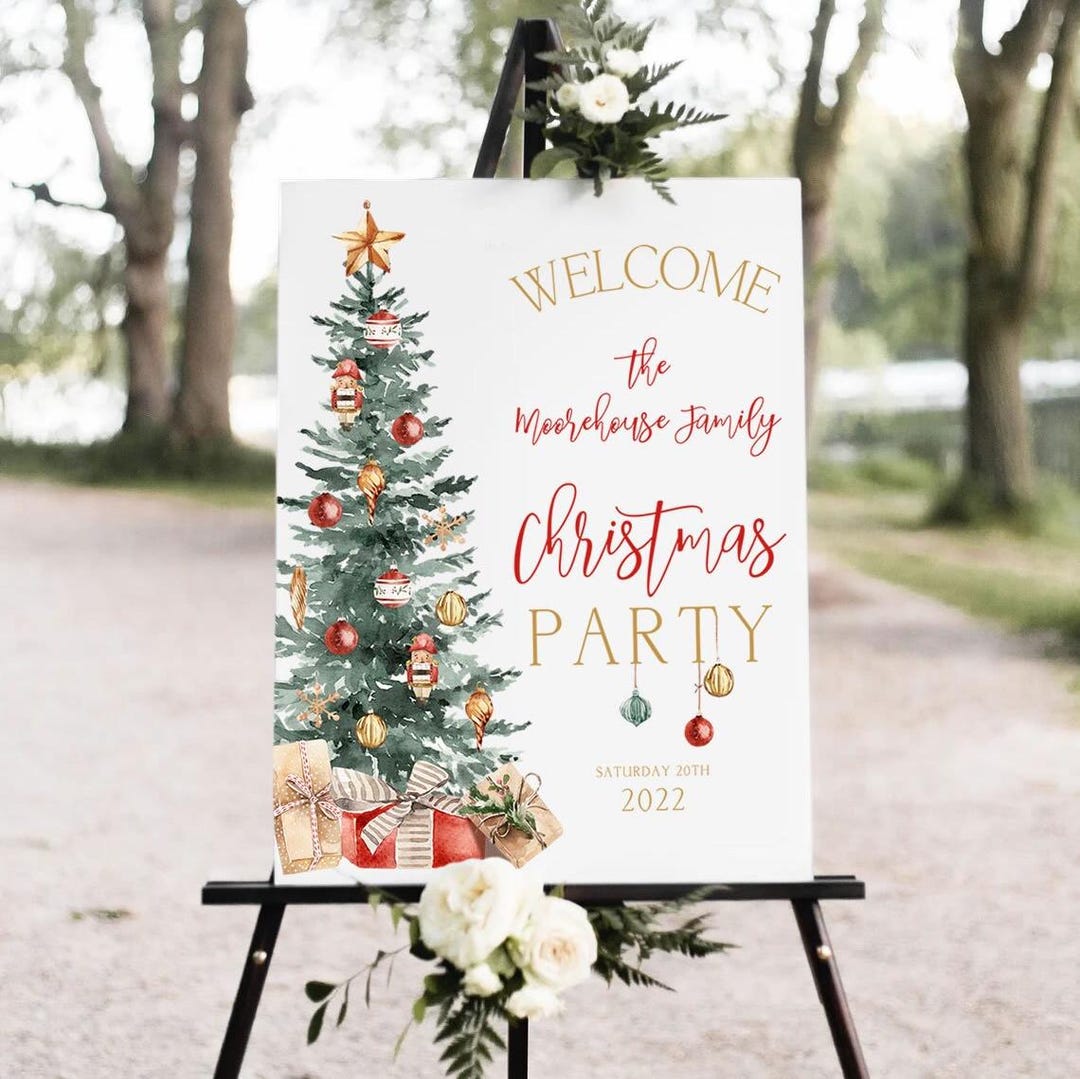 Christmas Welcome Sign Welcome Poster Printable Welcome Sign 5 Sizes ...