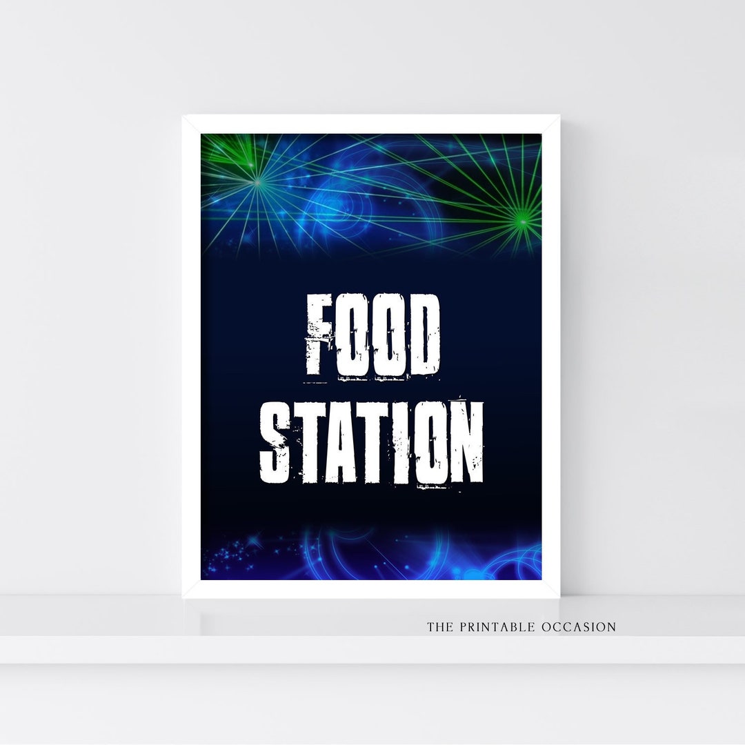 SALE Laser Tag Food Station Sign, Printable Laser Tag 'food Station ...