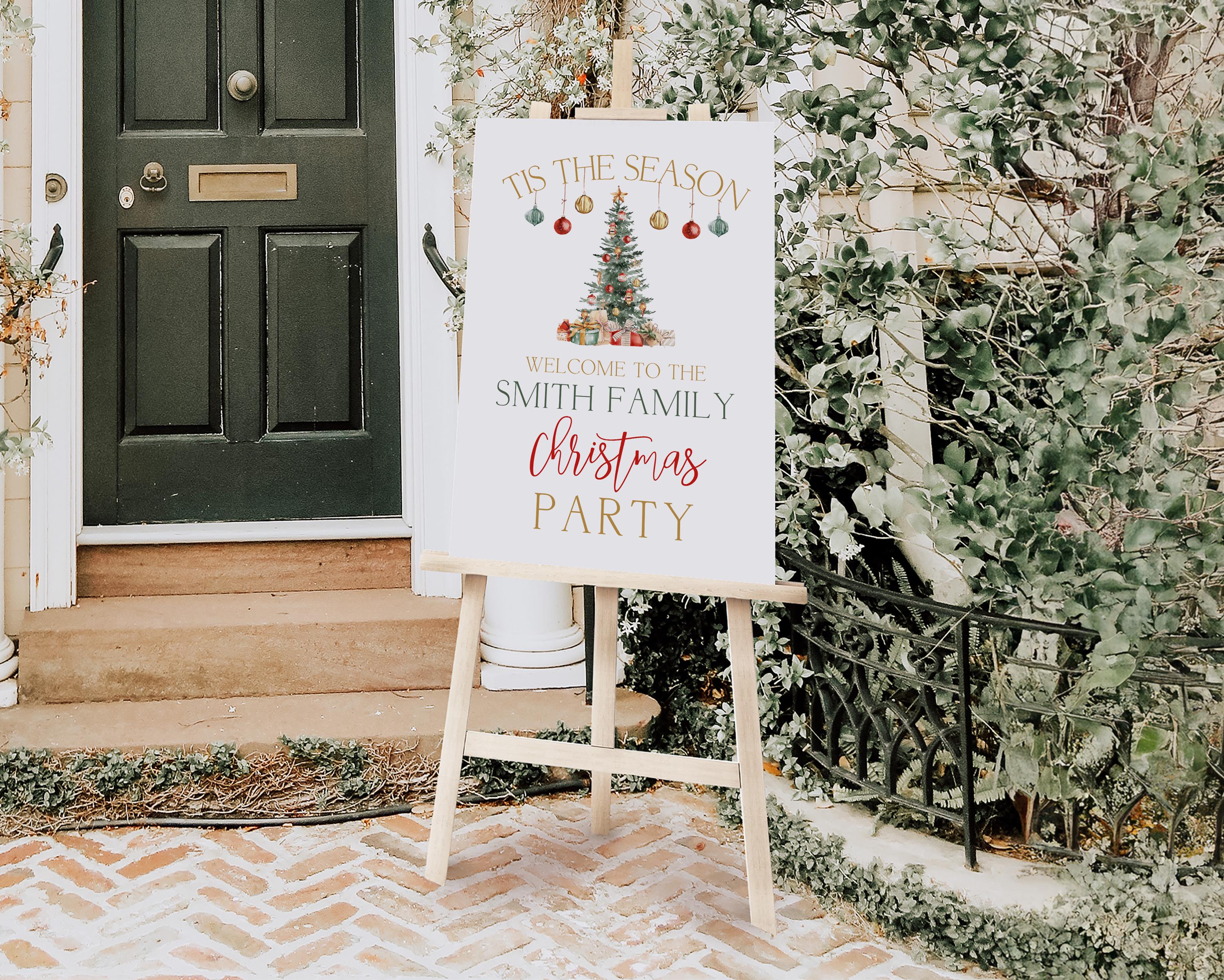 Editable Christmas Welcome Sign Template Printable Christmas Tree ...