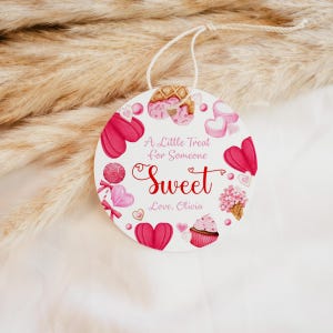 EDITABLE Valentine Sweet Treat Favor Tag Hearts Treat Bag Tag Baby ...