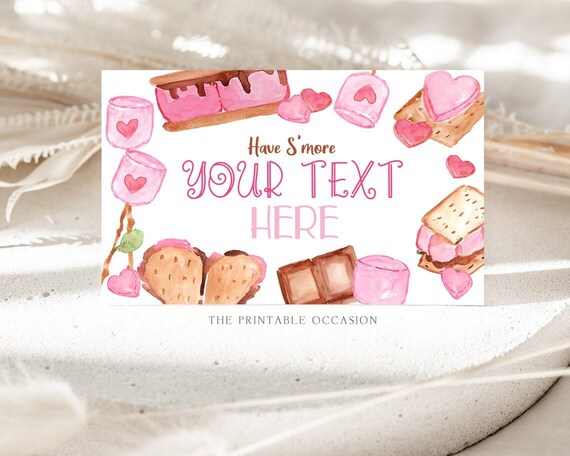 Smores Food Tents Editable Girls Pink Smores Food Tents Birthday Baby ...